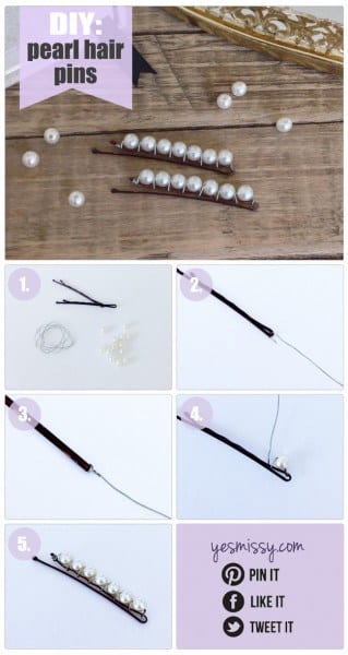 DIY Pearl Hair Pins Tutorial - Yes Missy!