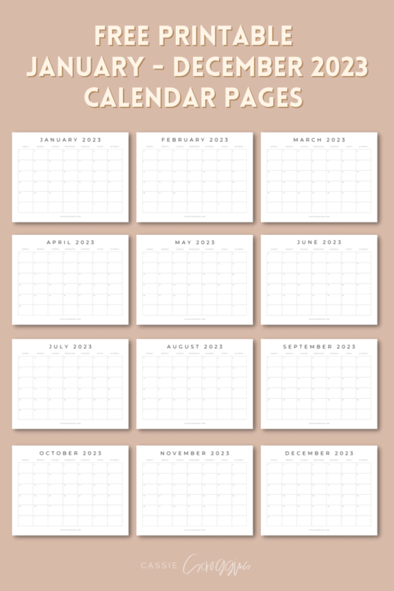 2023 blank calendar templates - YesMissy