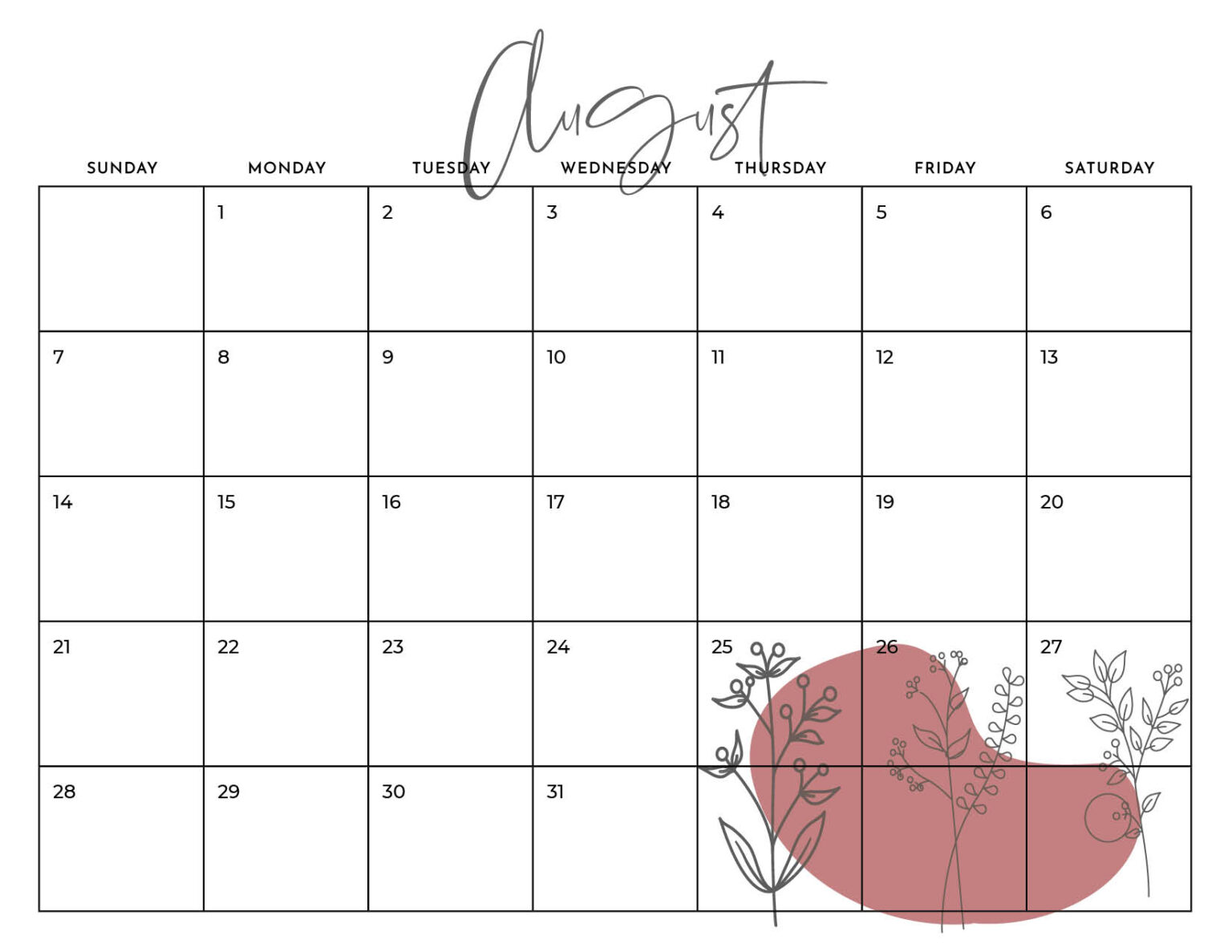 boho-wildflower-free-monthly-calendar-printable - YesMissy