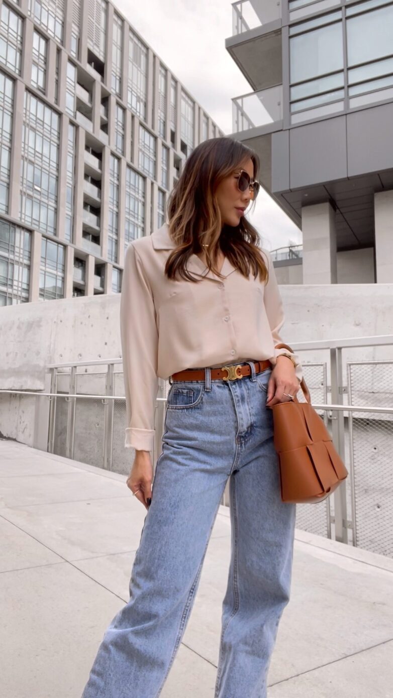 Fall Look: Wide Leg Jeans and Blouse - YesMissy